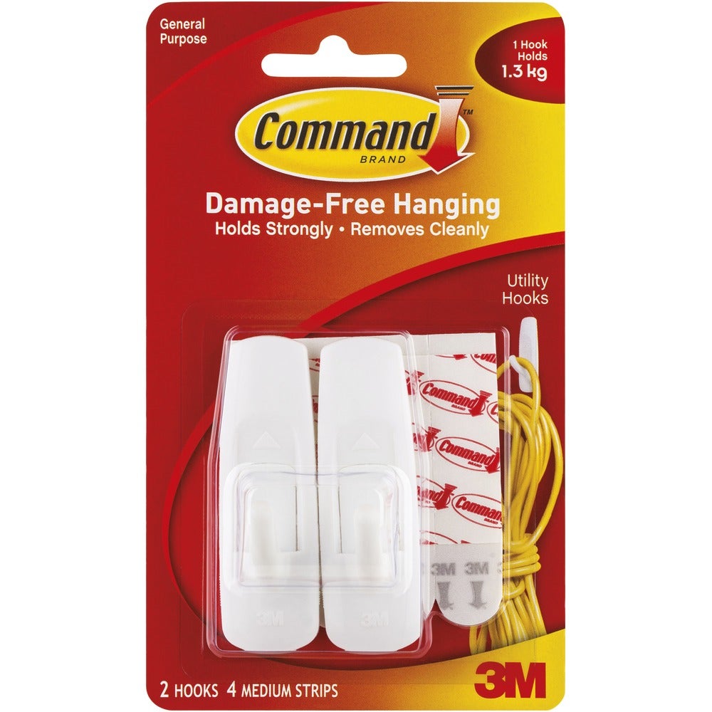 3M Command Adhesive Hooks Medium 2 Pack 17001 - Whitcoulls